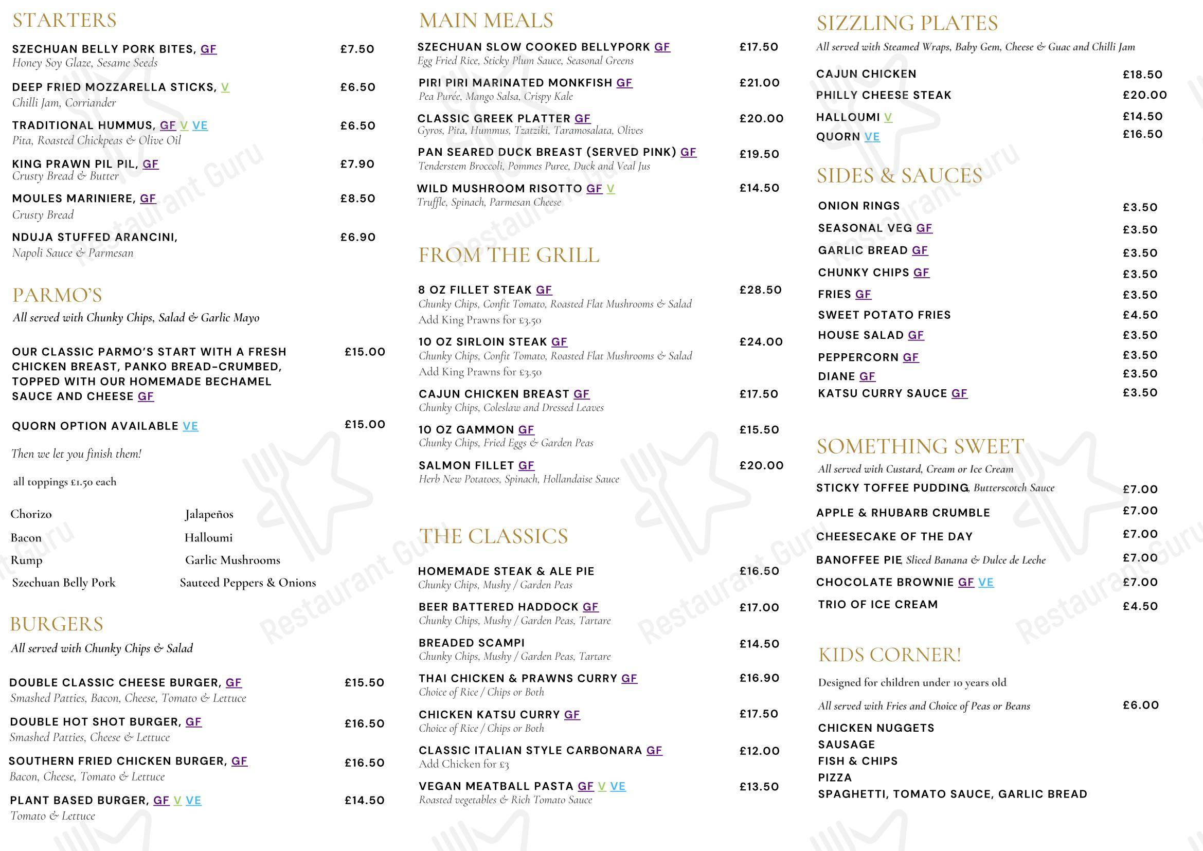 Menu at Castle Eden Inn pub & bar, Castle Eden, Stockton Rd