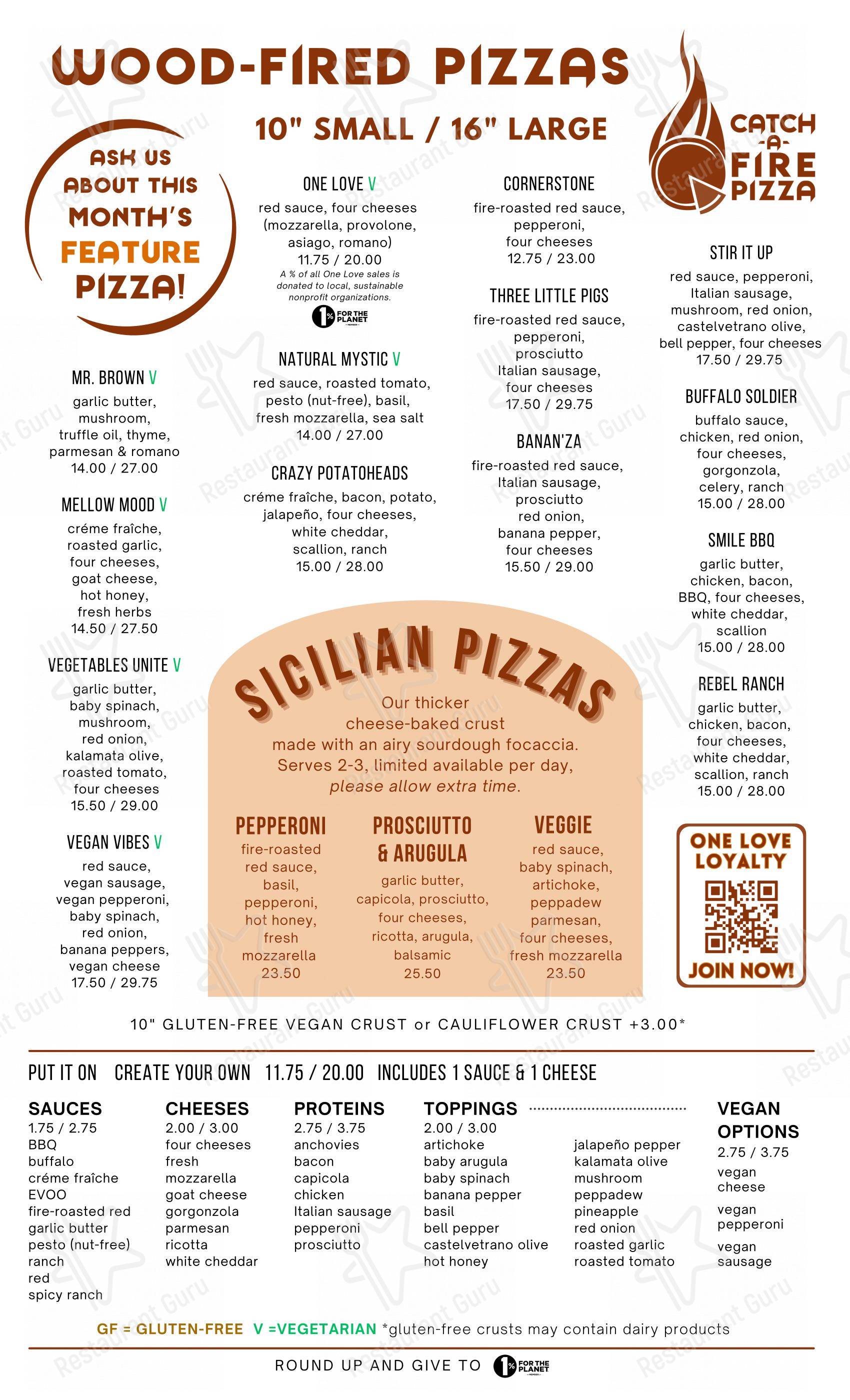 Menu at Catch-a-Fire Pizza - Lebanon pub & bar, Lebanon