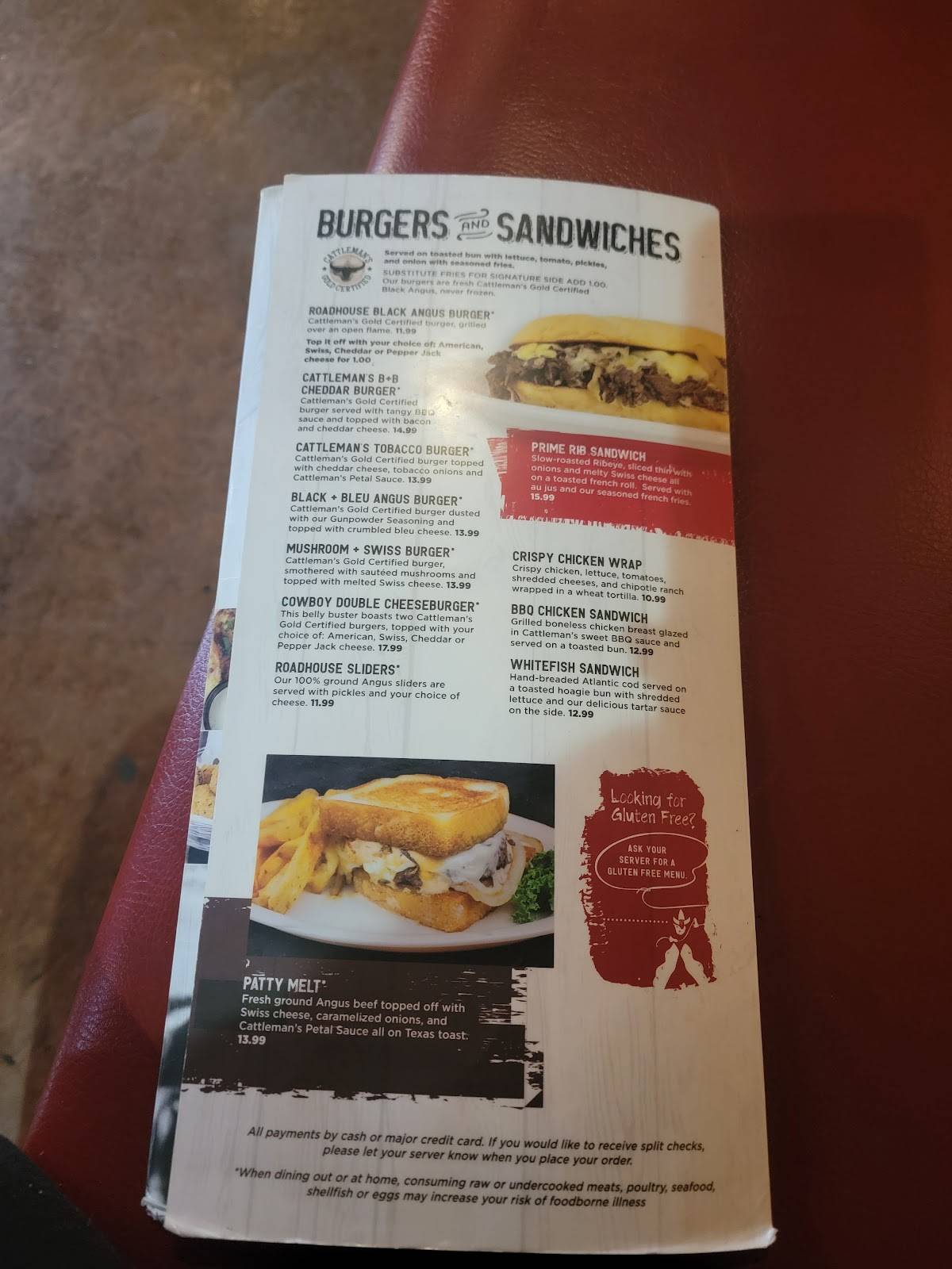 Menu at Cattleman's Roadhouse steakhouse, Louisville, S Hurstbourne Pkwy