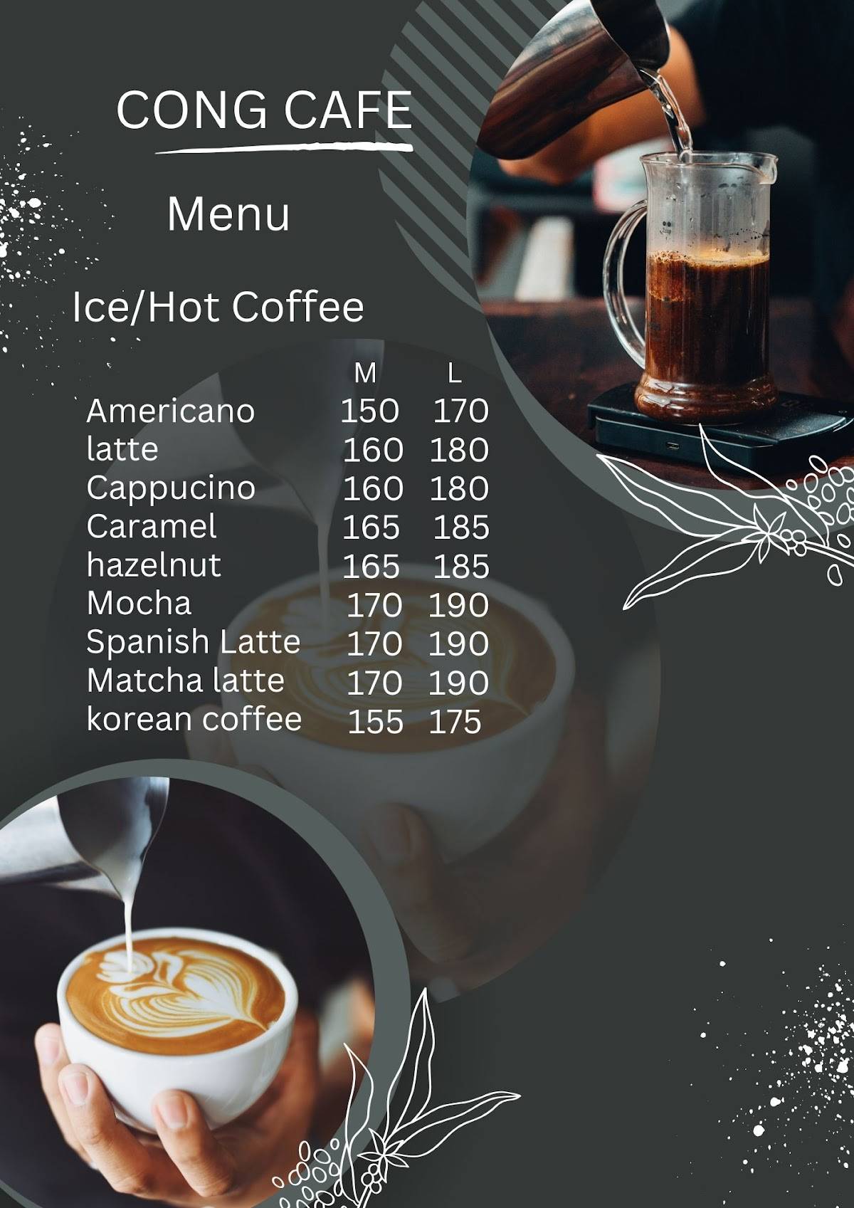 Menu at Cong Cafe, Cebu City, 78 Sanciangko St
