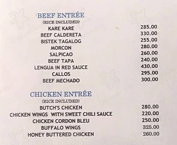 Menu at Cecil's Cafe, Silang, 62GV+55C