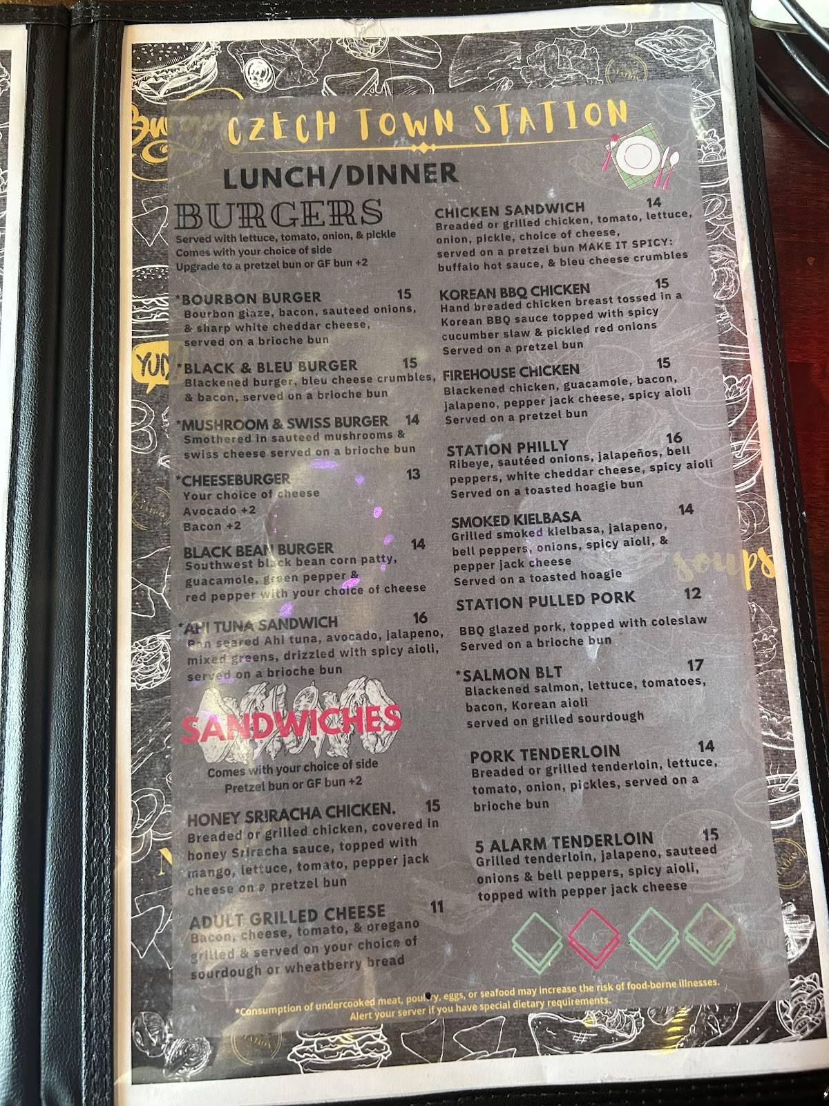 Menu at Czech Town Station pub & bar, Cedar Rapids