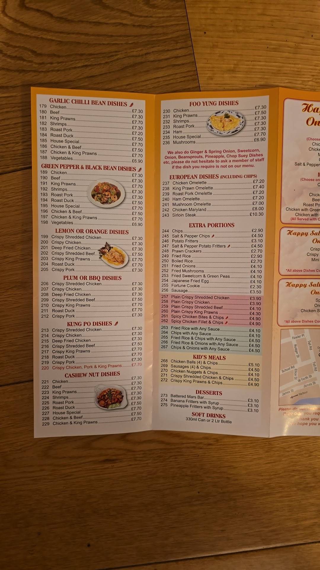 Menu at Fortune House fast food, Cellardyke