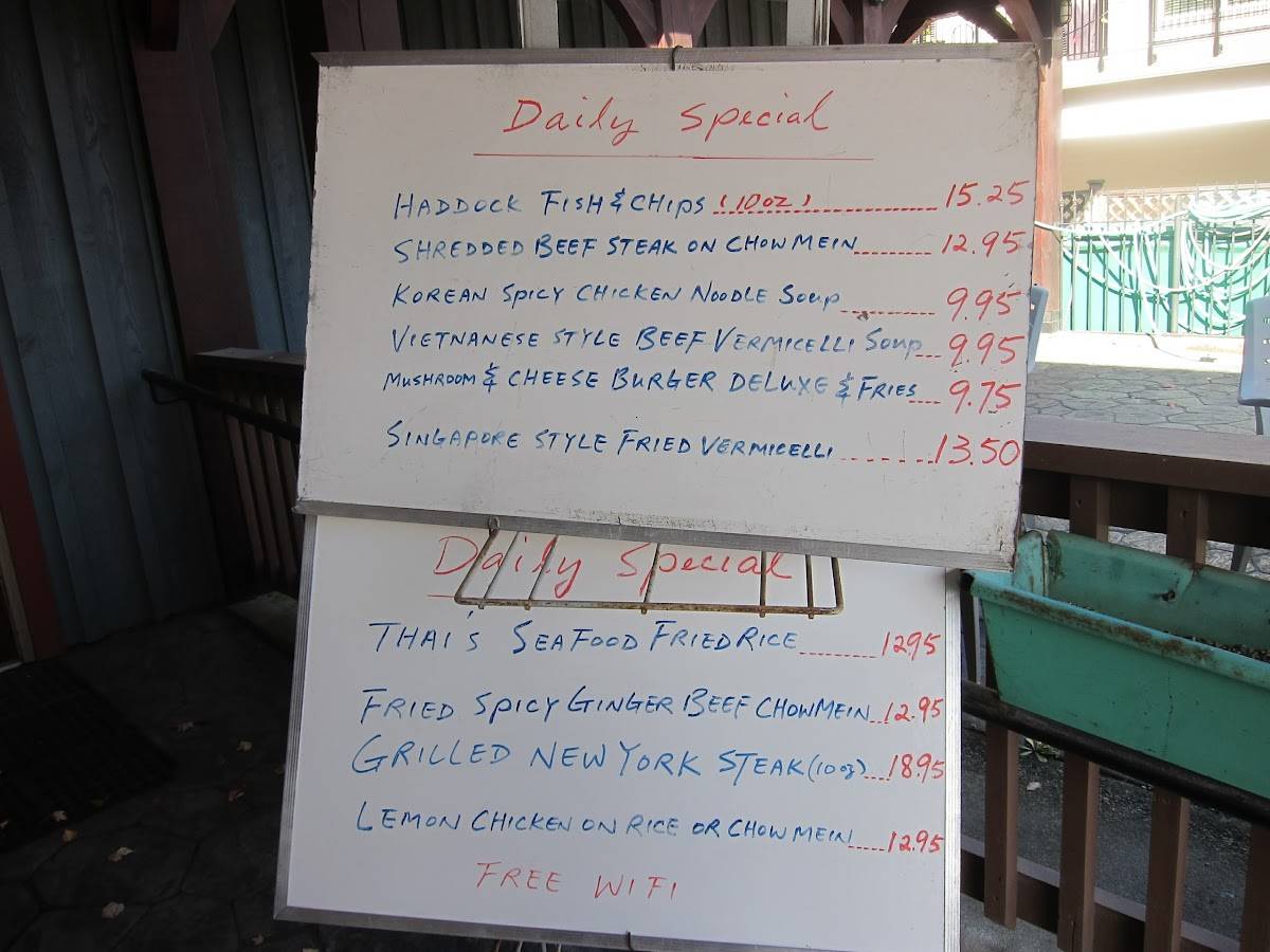 Menu at Centennial Cafe, Pemberton