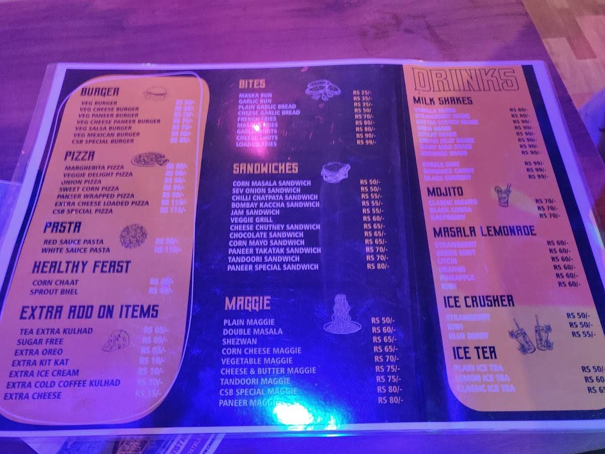 Menu At Chai Sutta Bar Burla