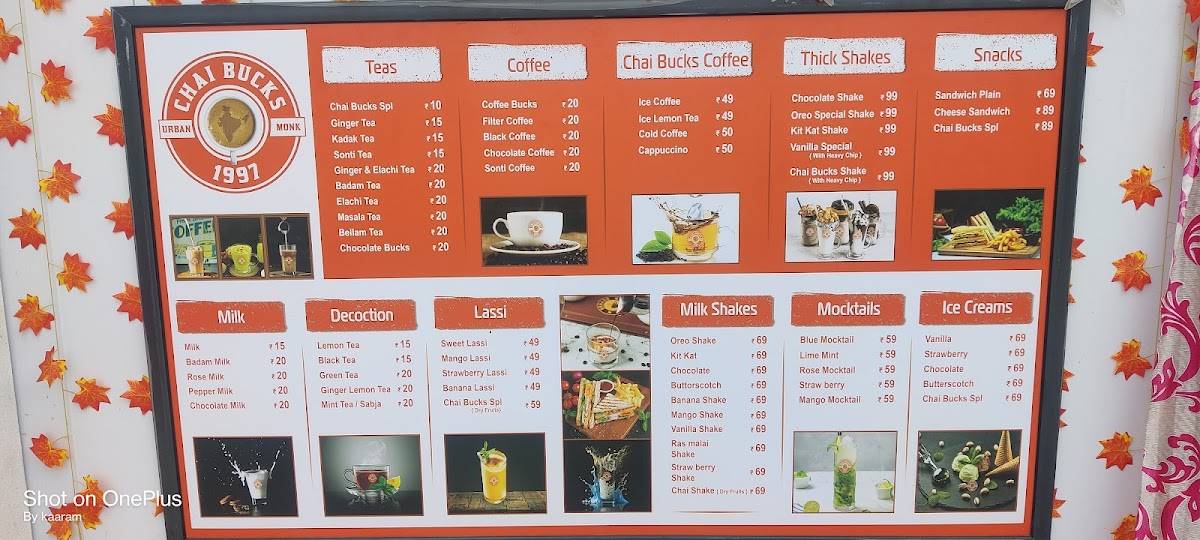 Menu at Chai buster, Dhone