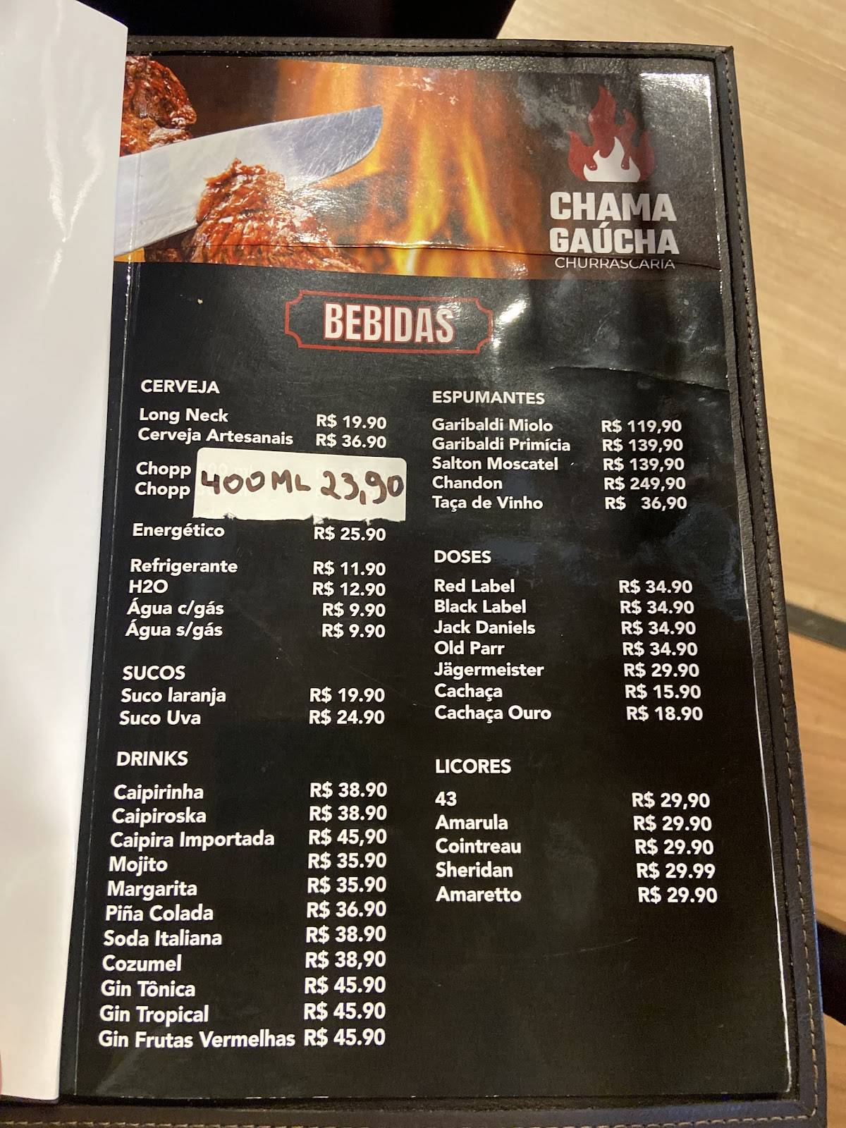 Menu em Churrascaria Chama Gaúcha, Gramado