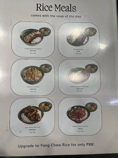 Menu at Char Express restaurant, Pasig