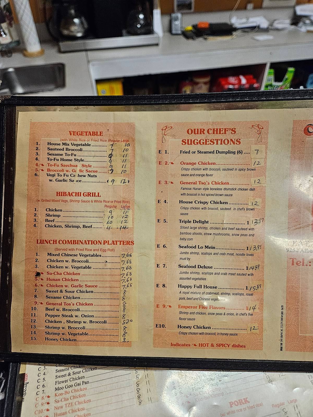 Menu at China Saute restaurant, Charlotte, Albemarle Rd