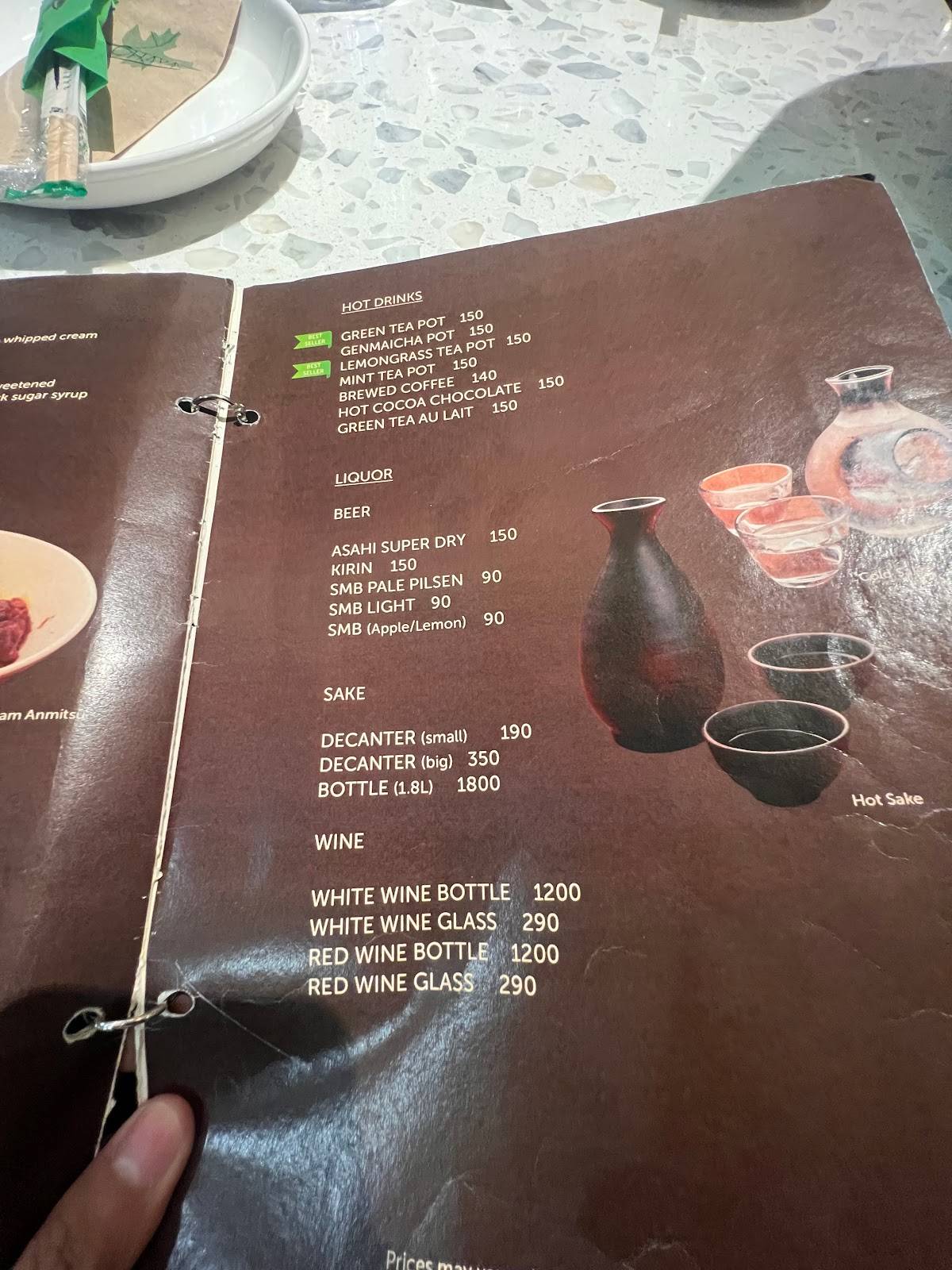 Menu at Chaya - SM City Baguio restaurant, Baguio