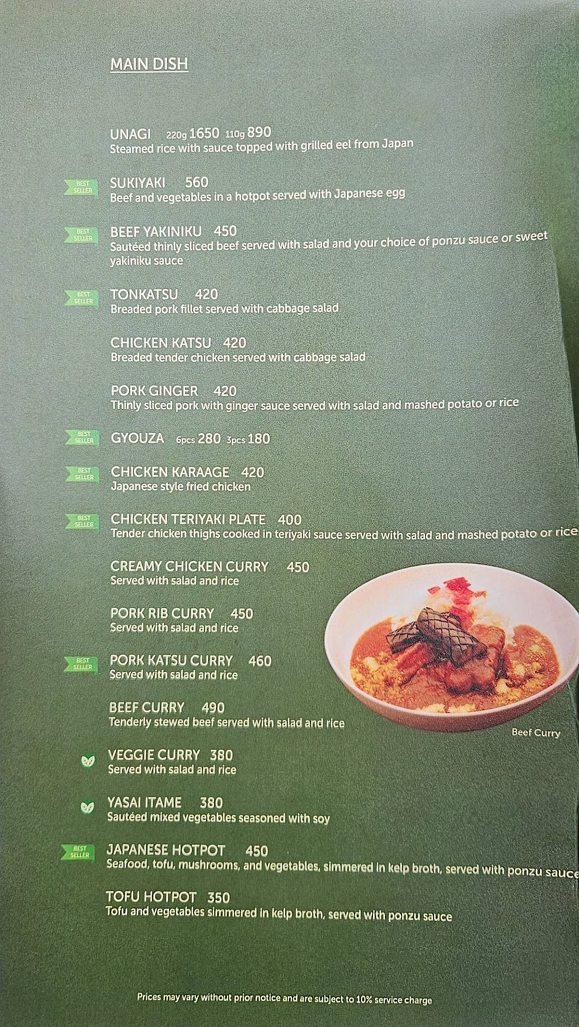 Menu at Chaya - SM City Baguio restaurant, Baguio