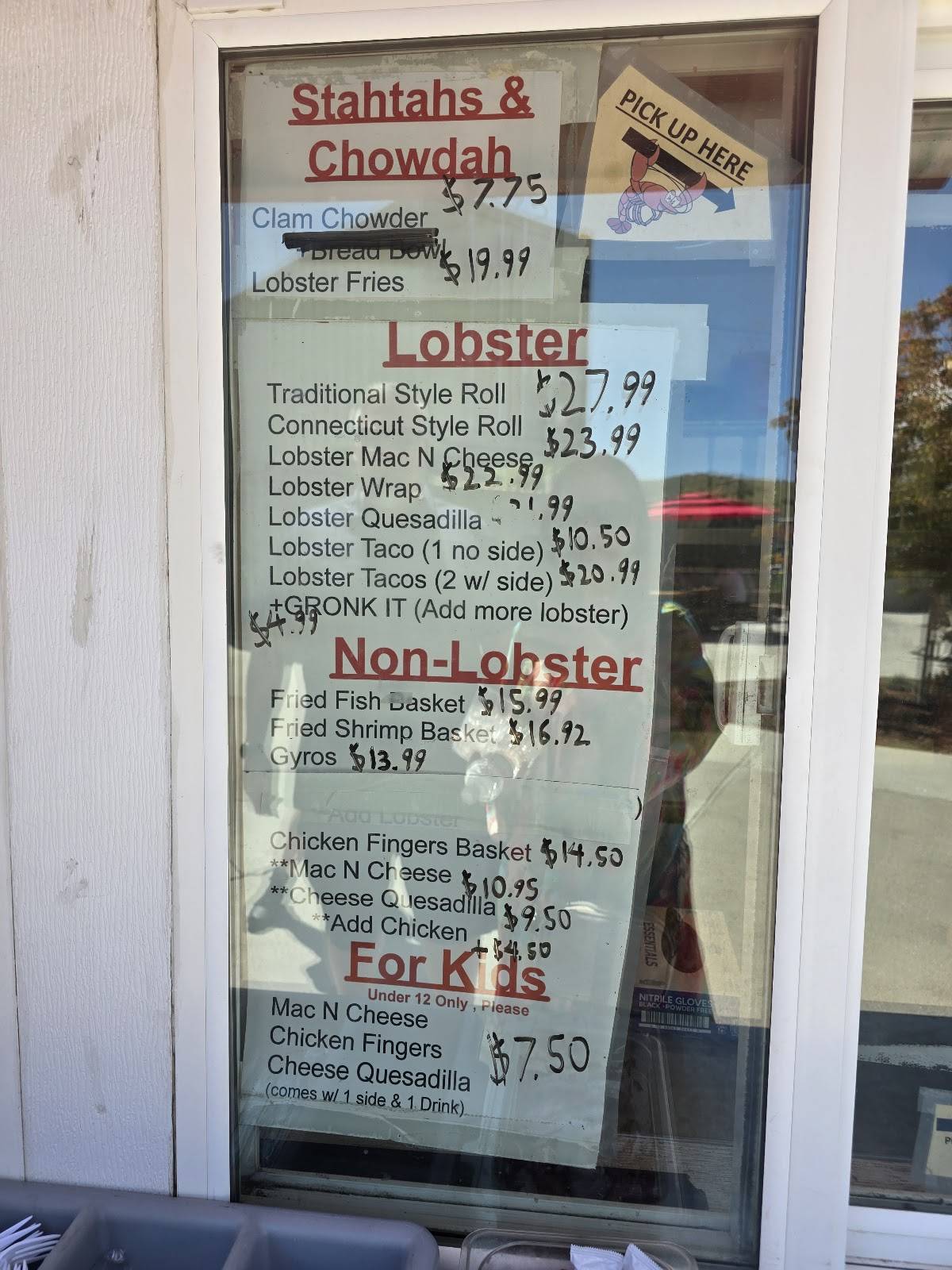 Menu at Chef Bob’s Lobstah Trap restaurant, Colorado Springs, Garden of ...