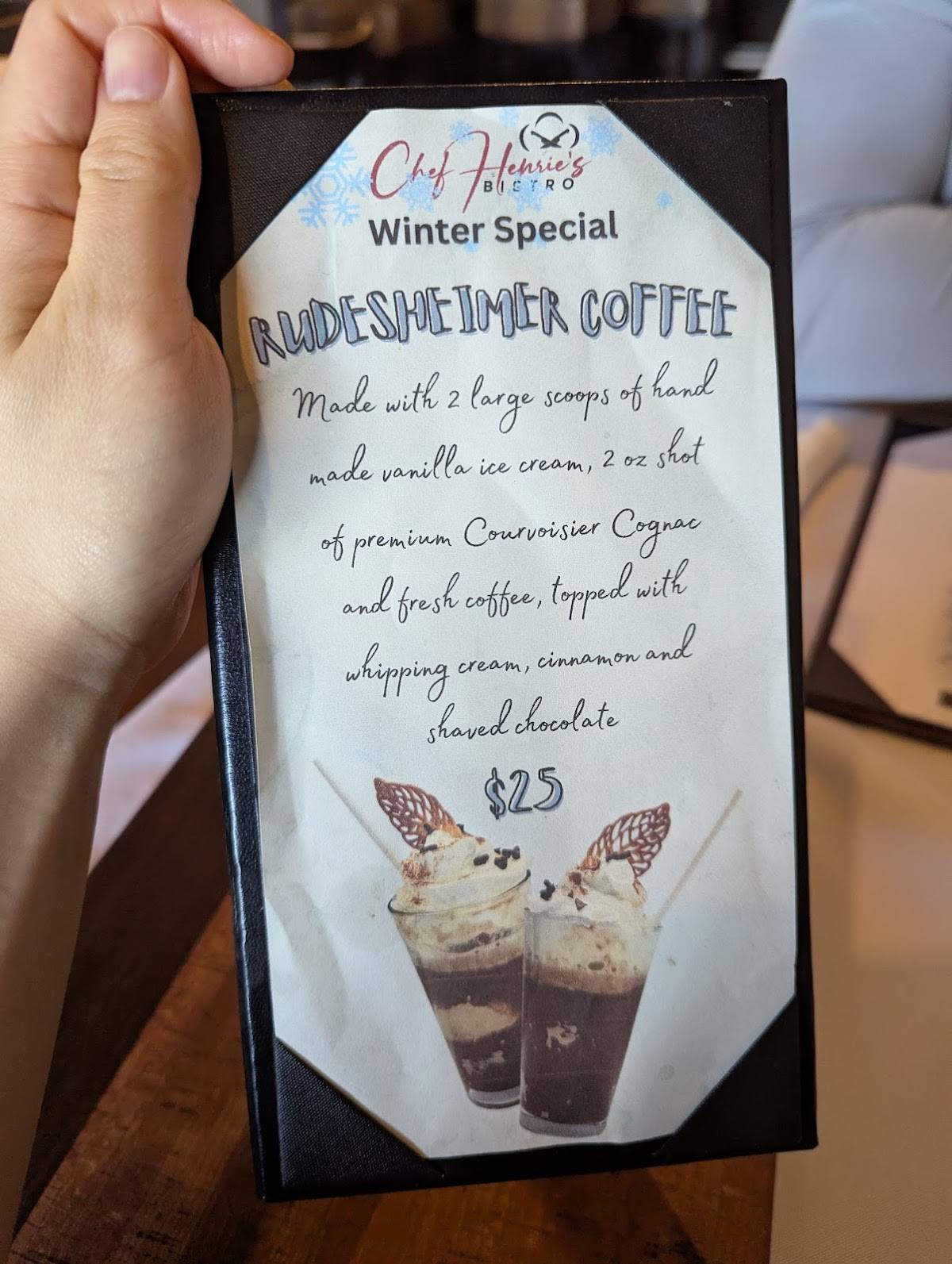 Menu at Chef Henrie Bistro & Café, MacTier
