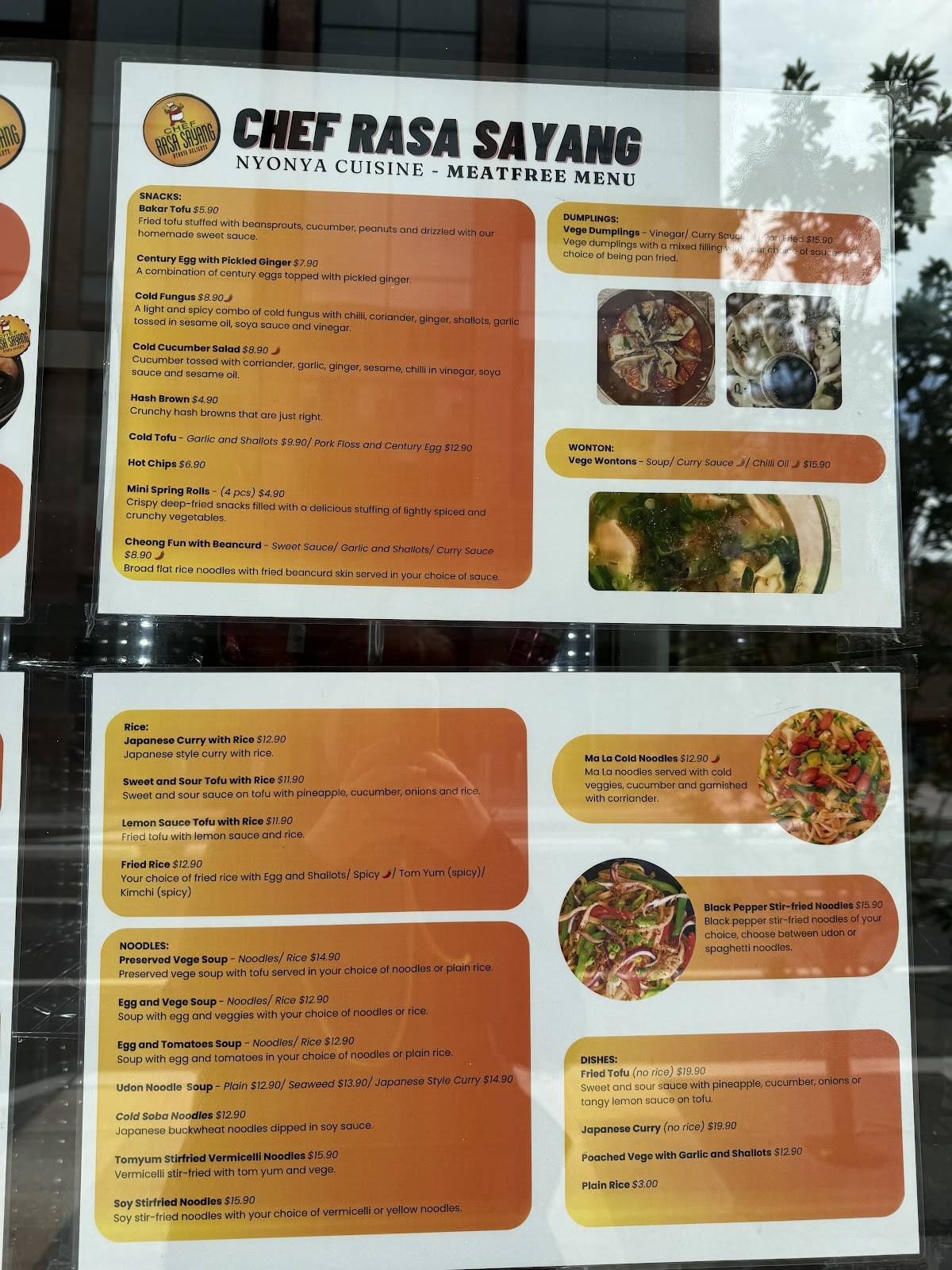 Menu at Chef Rasa Sayang restaurant, Crows Nest, Shop1/10-12 Clarke St
