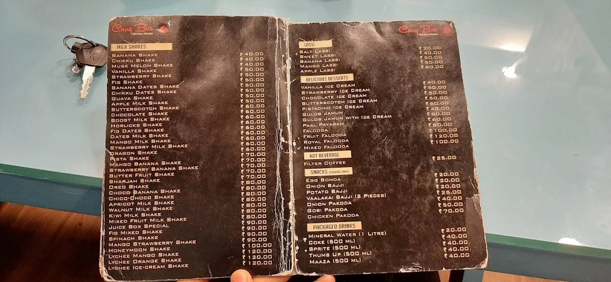 Menu at Curry Box, Chennai, G Block