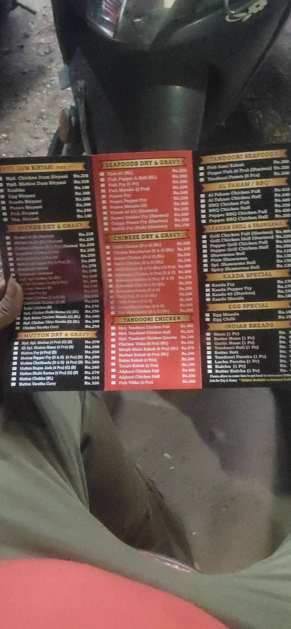 Menu at SS Hyderabad Biryani MKB Nagar, Chennai