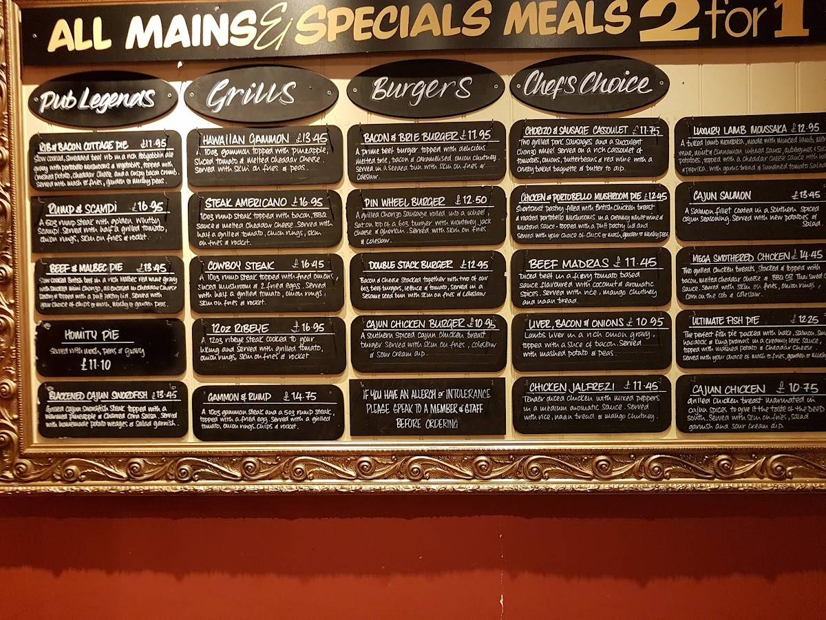 Menu at Cherry Orchard pub & bar, Barry