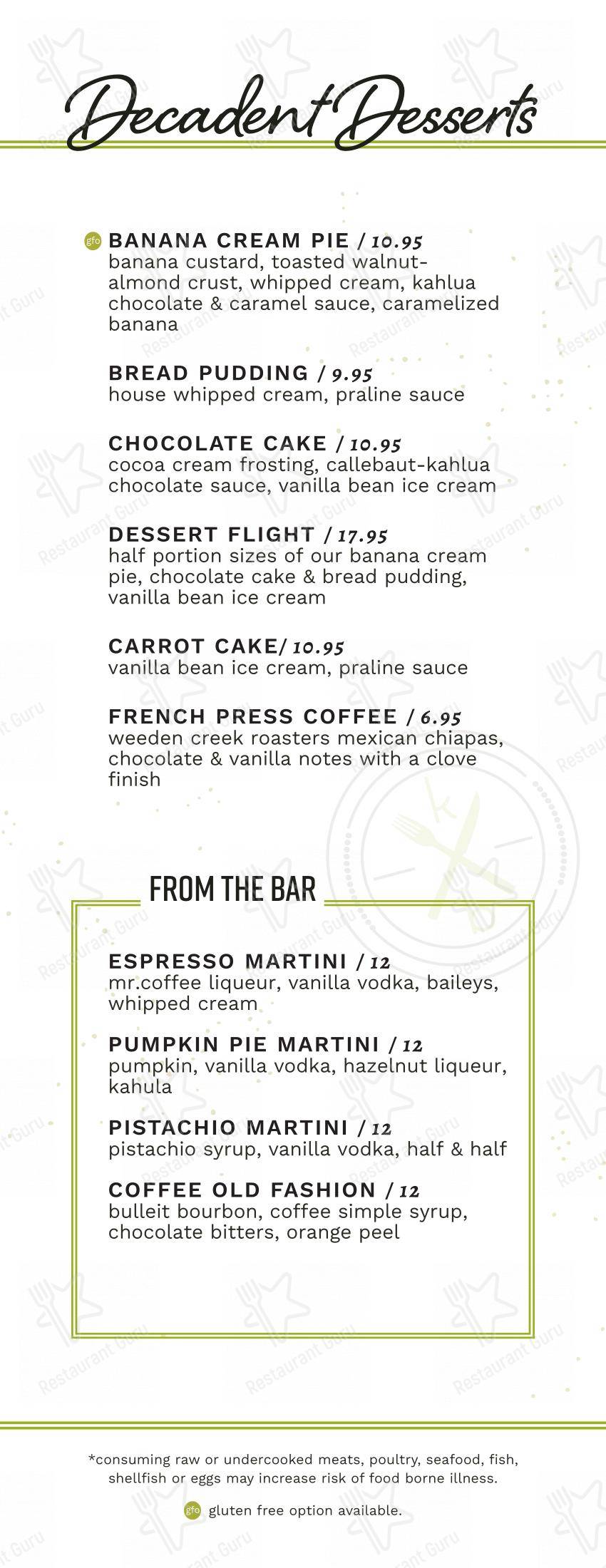 Menu at Chester's Kitchen & Bar, Rochester