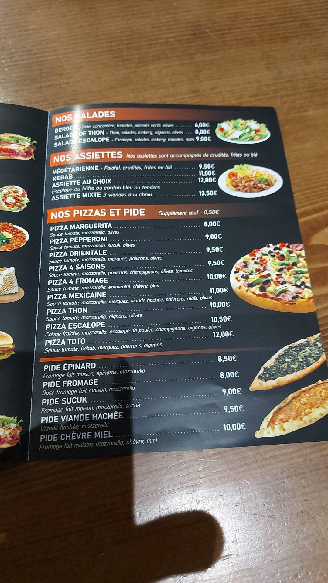 Menu au Chez Toto restaurant, Strasbourg