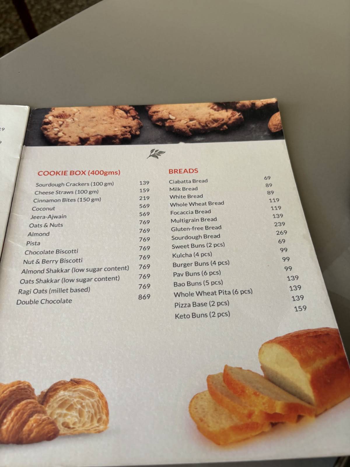 Menu at Chhota Banaras, Chandigarh