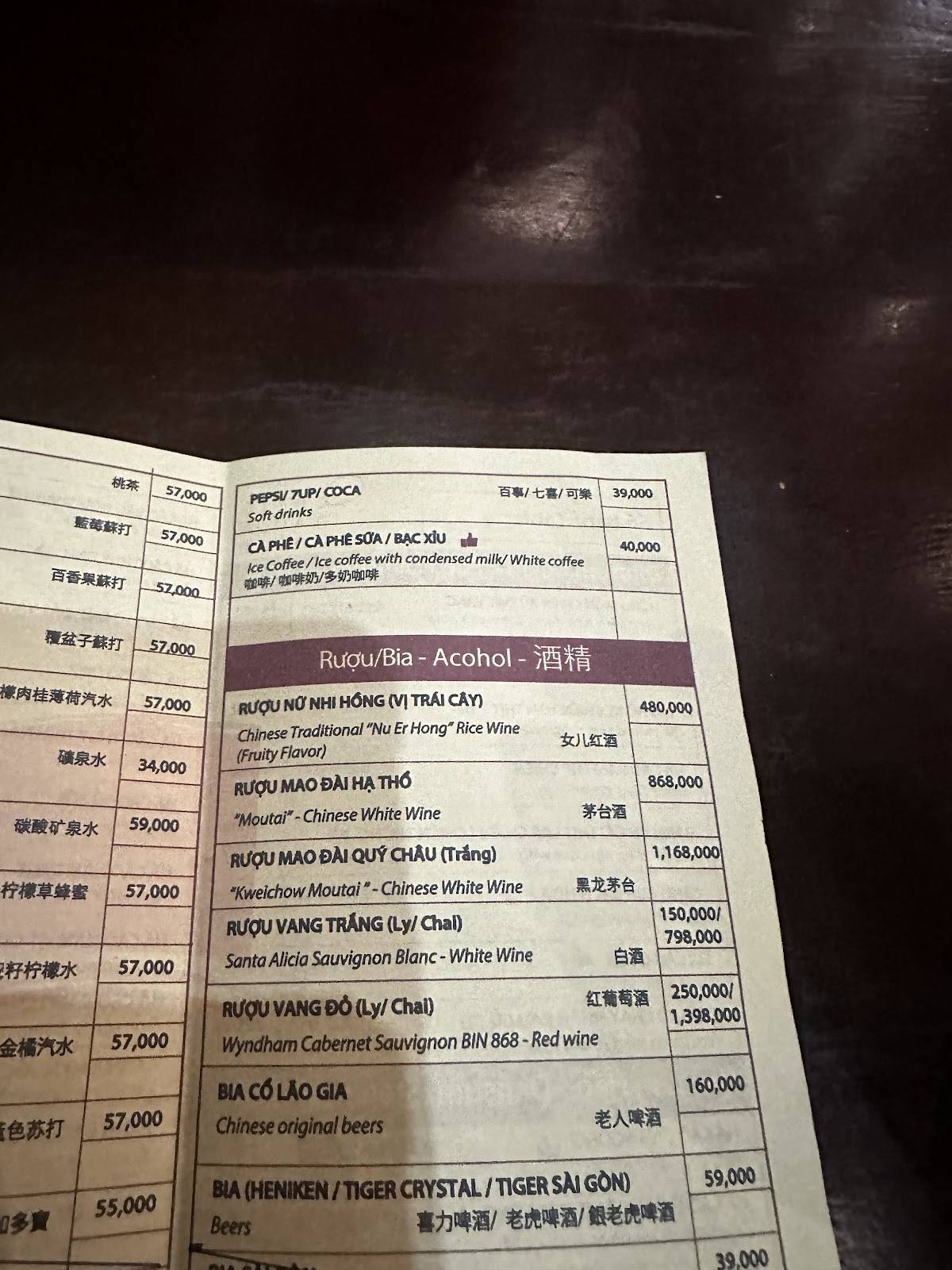 Menu at Chi Dao Bao Dimsum - Lý Chiêu Hoàng restaurant, Ho Chi Minh City