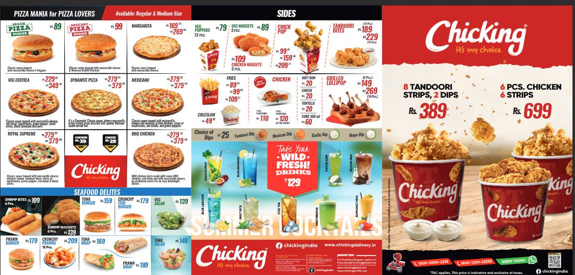 Menu at ChicKing, Thiruvalla