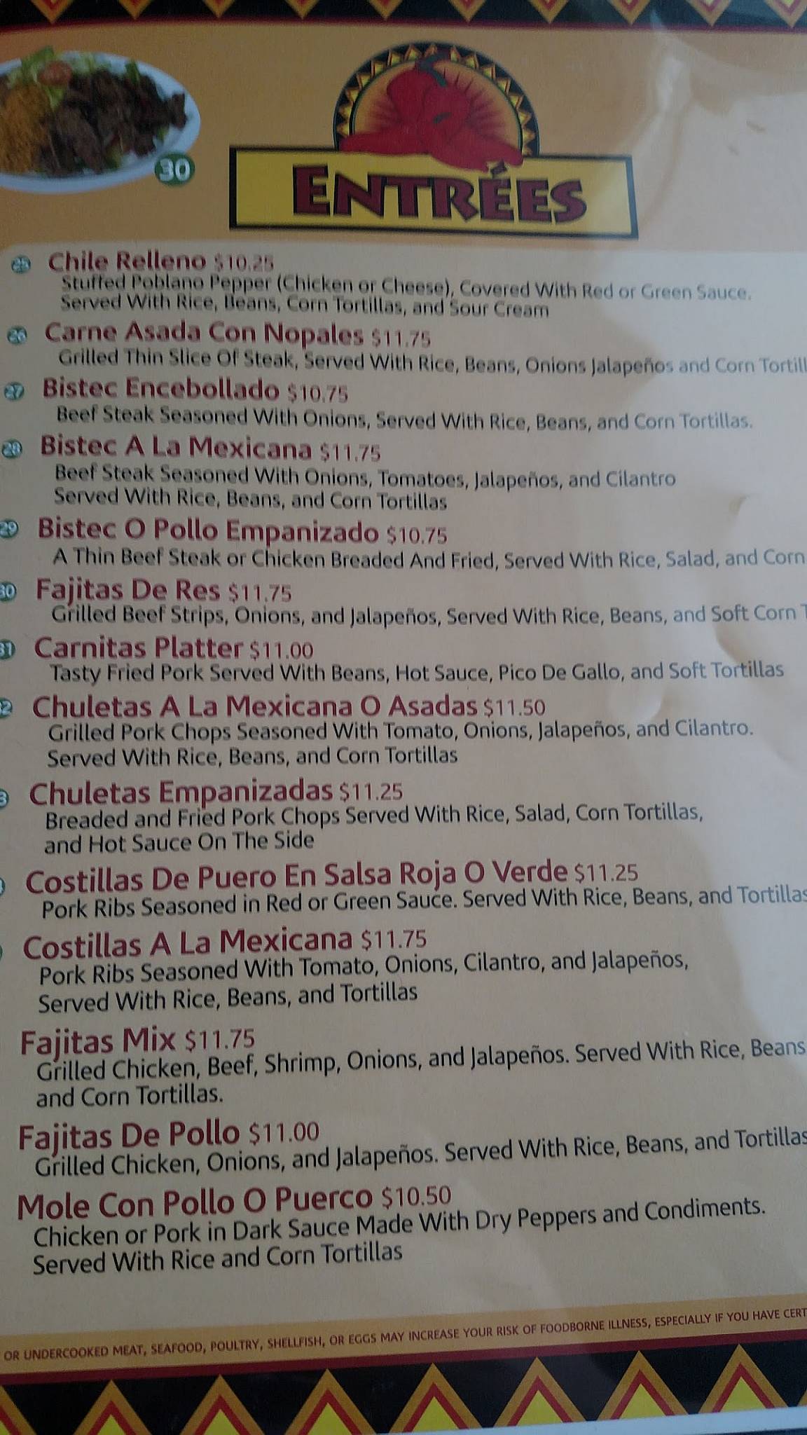 Menu at Chicano's Restaurant, Scranton, 427 Cedar Ave