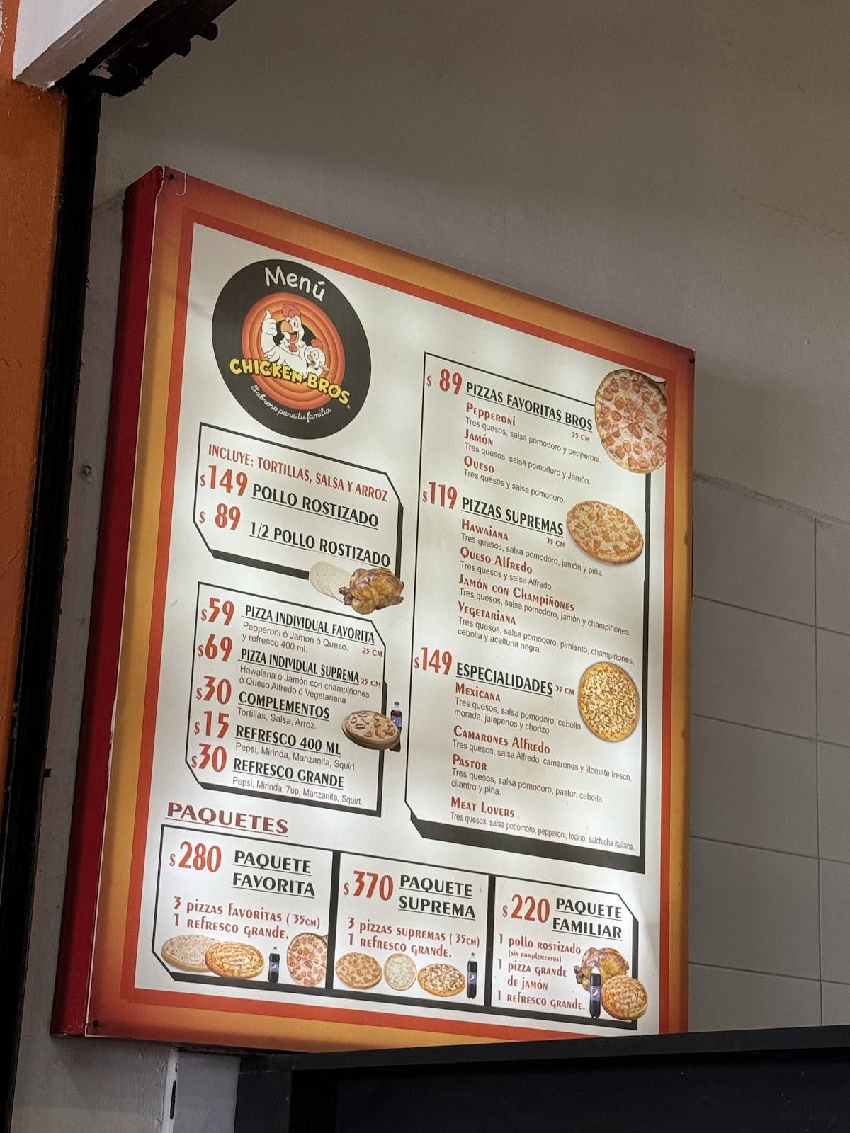 Menu at Chichen Brothers restaurant, Cancún