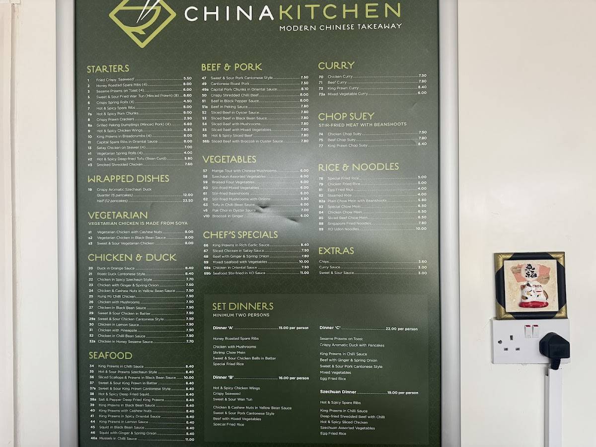 Menu at China Kitchen restaurant, West Mersea, 13 High St
