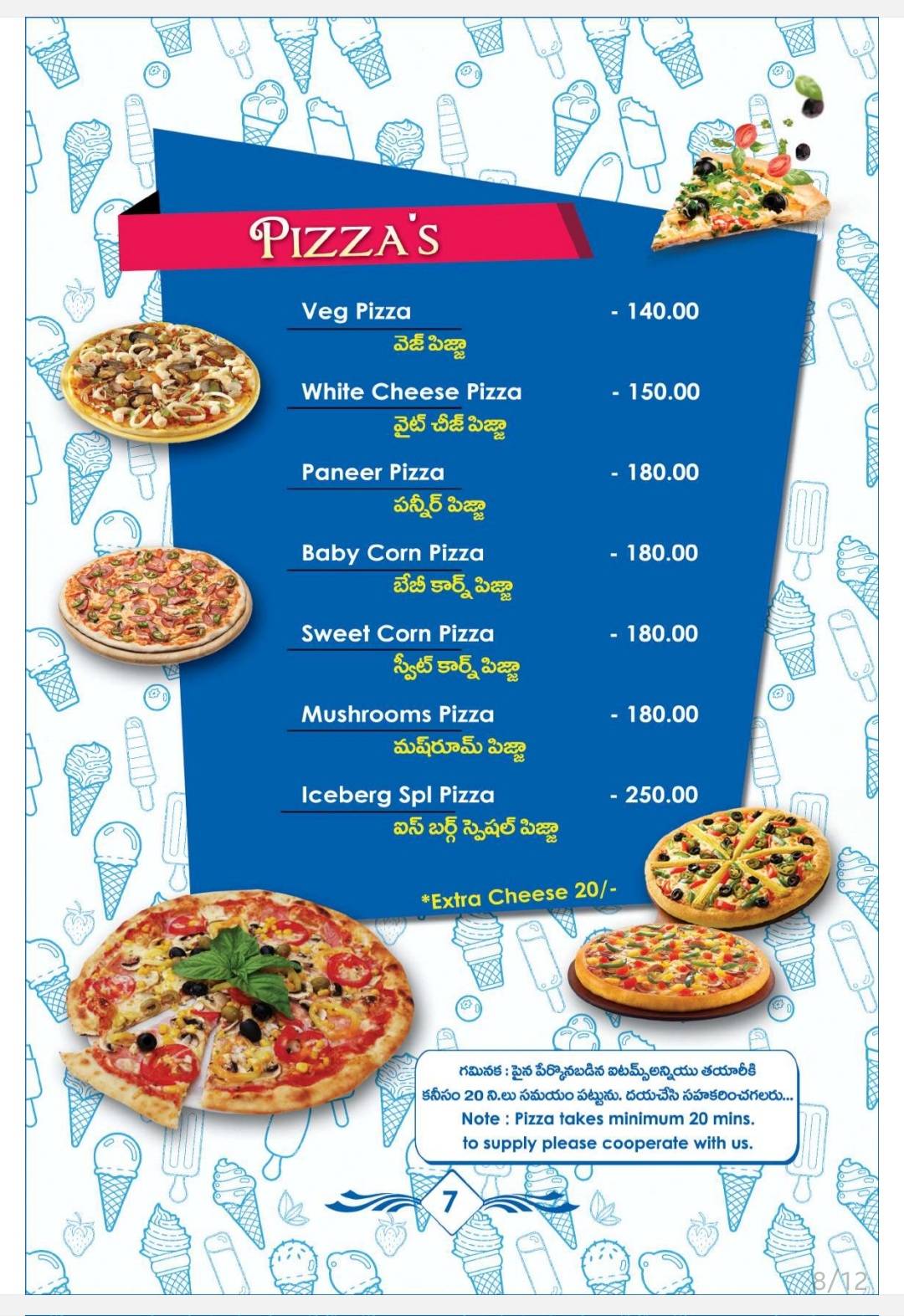Menu at NEW ICE BERG ICE CREAMS, Chirala