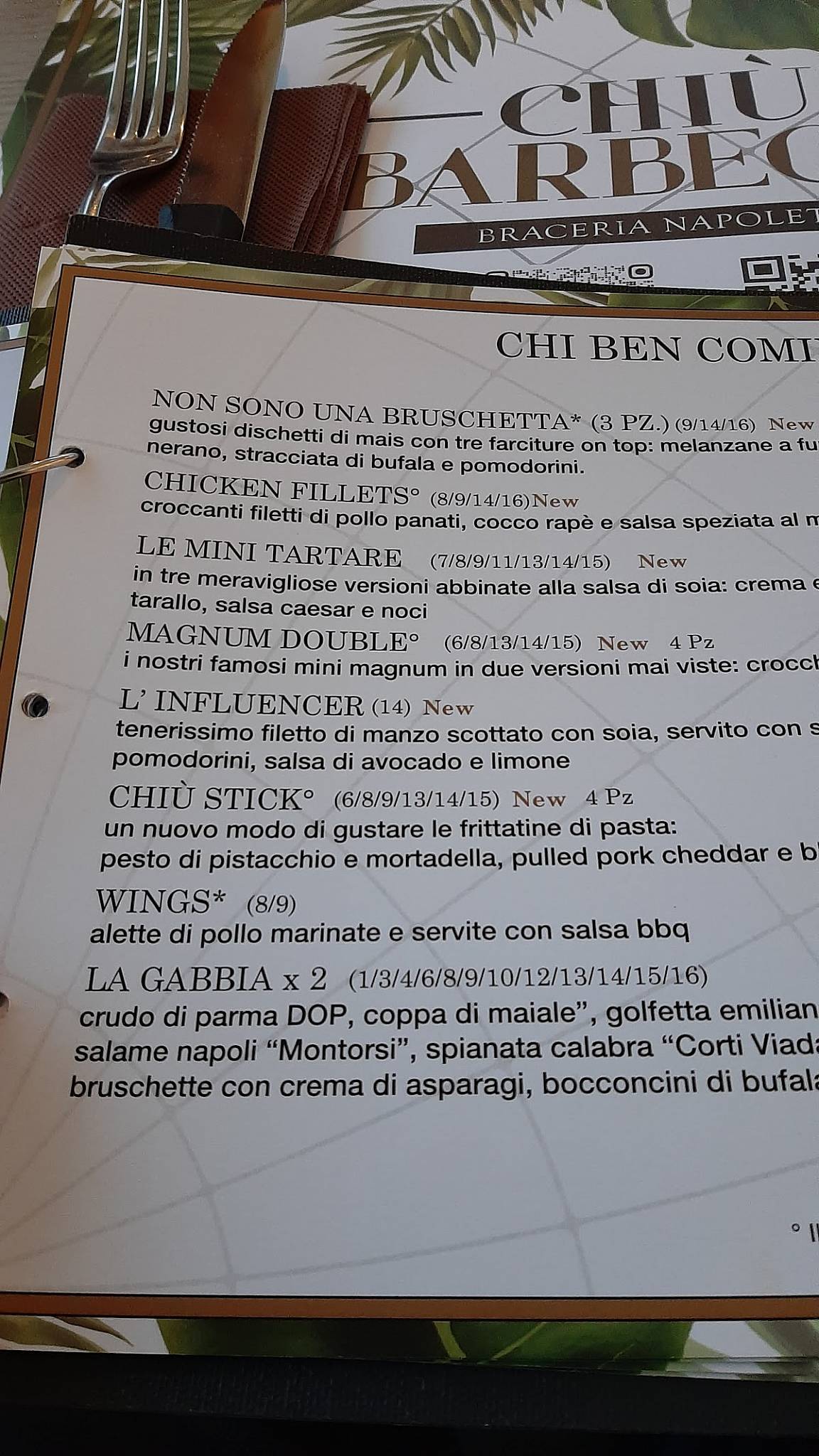Menu da Chiù Barbecue, Sant'Anastasia