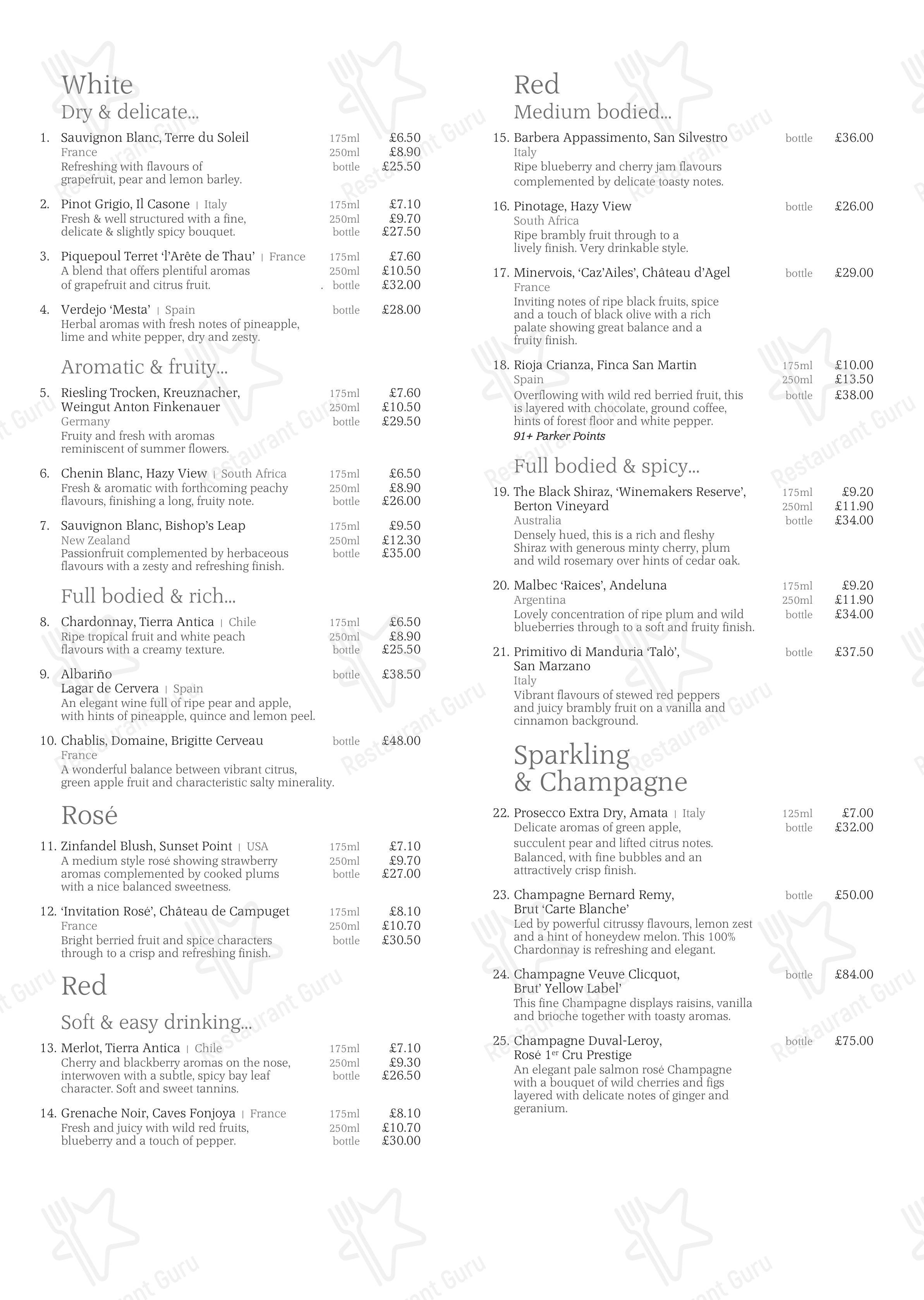 Menu at Chives Wine Bar & Brasserie, Hunstanton