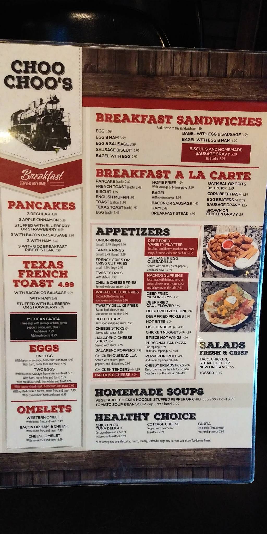Menu at Choo-Choo's Restaurant LLC, New Martinsville