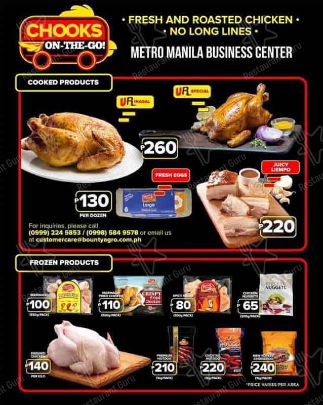 Menu at Chooks-to-Go BBQ, Quezon City, 15 Claims Street