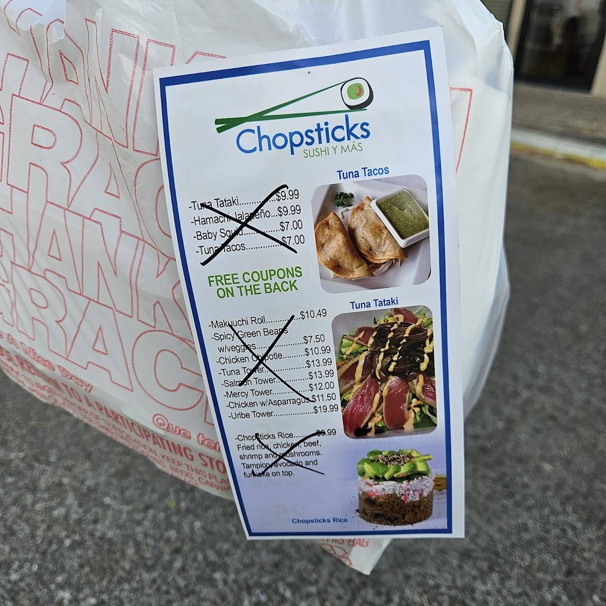 Menu at Chopsticks restaurant, Laredo, 313 W Village Blvd #110