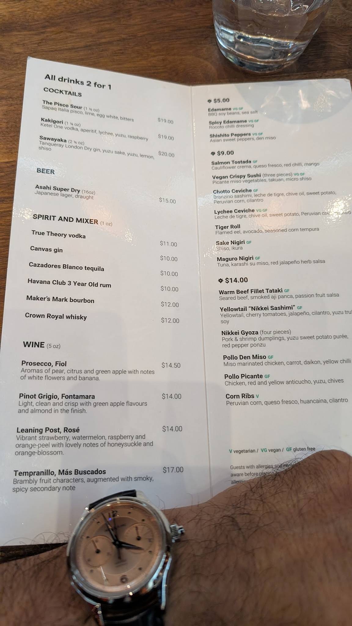Menu at Chotto Matte Toronto restaurant, Toronto, 161 Bay St.