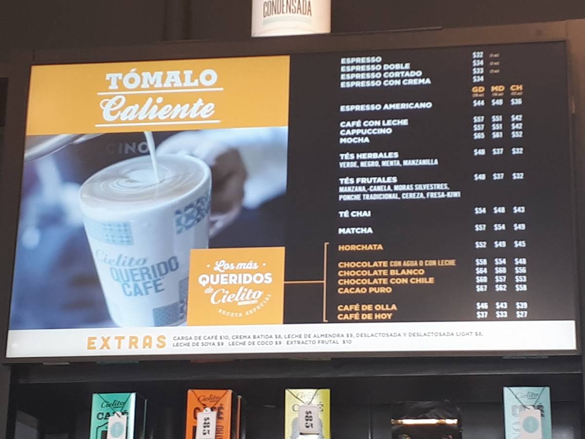 Carta de Cielito Querido Café Puerta Tlatelolco, Ciudad de México