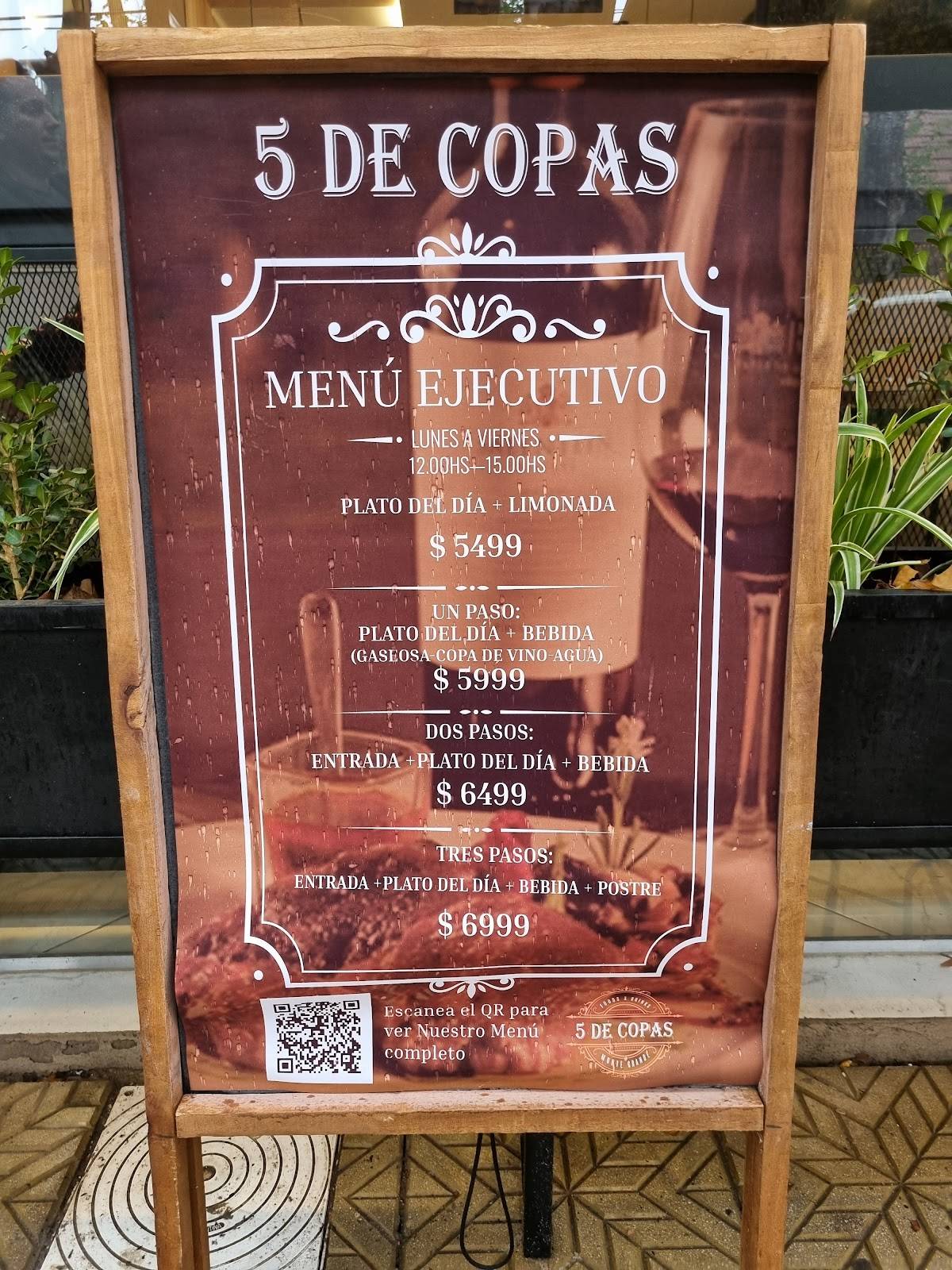 Menu at Cinco de Copas Monte Grande restaurant, Monte Grande