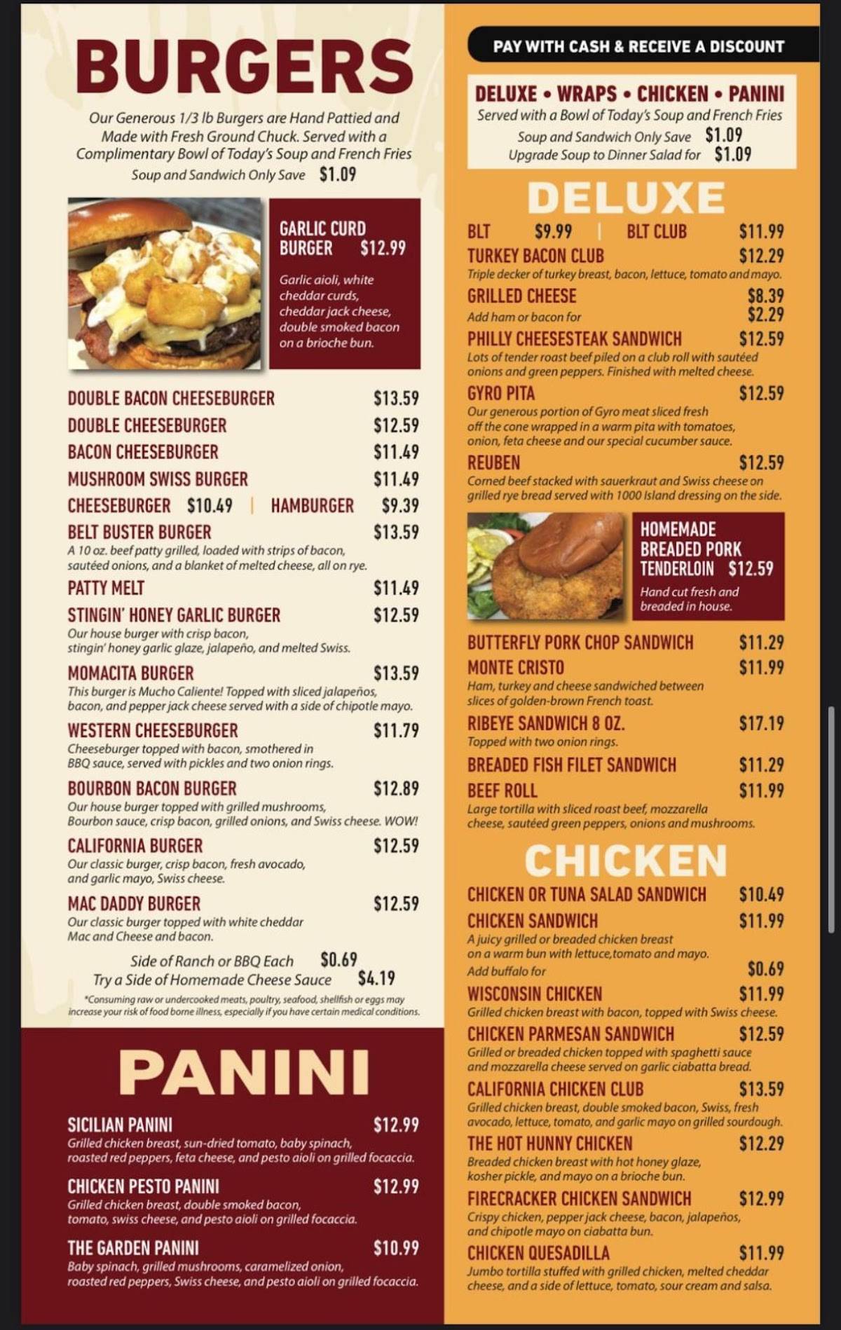 Menu at Cindy's on 34 restaurant, Mendota