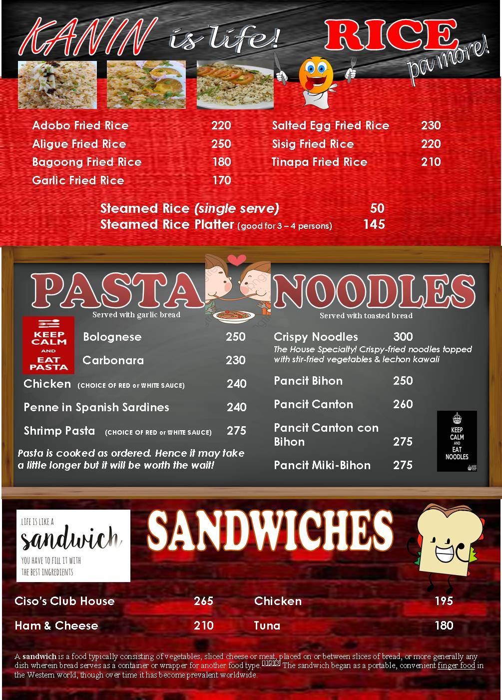 Menu at Ciso's Grill Bar and Restaurant, Calamba, 54PP+PGC