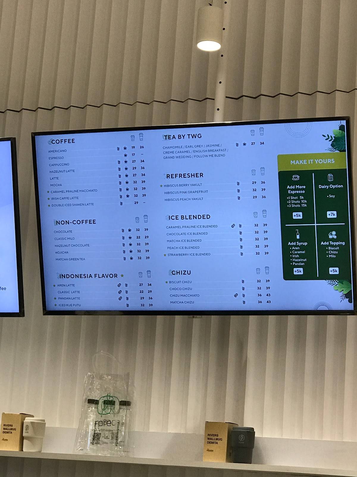 Carta del café Fore Coffee - AEON Mall Sentul, Citaringgul