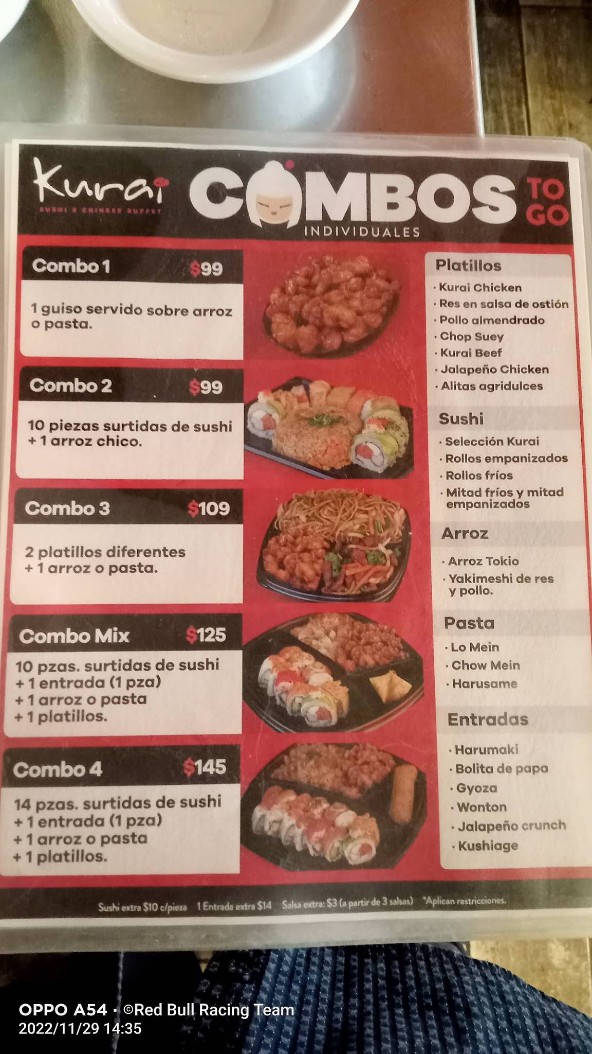 Carta del restaurante Kurai Plaza Del Parque Madero, Ciudad Madero ...