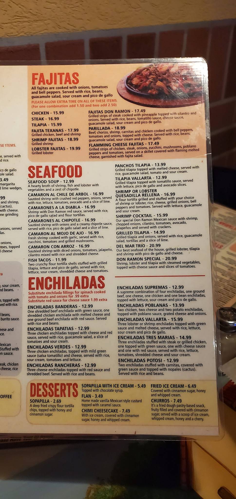 Menu at Don Ramon Mexican Restaurant, Parma Heights, Pearl Rd