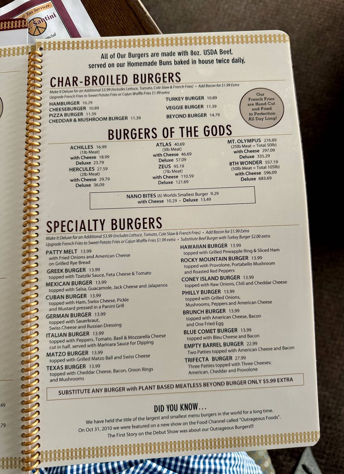 Menu at Clinton Station Diner restaurant, Clinton