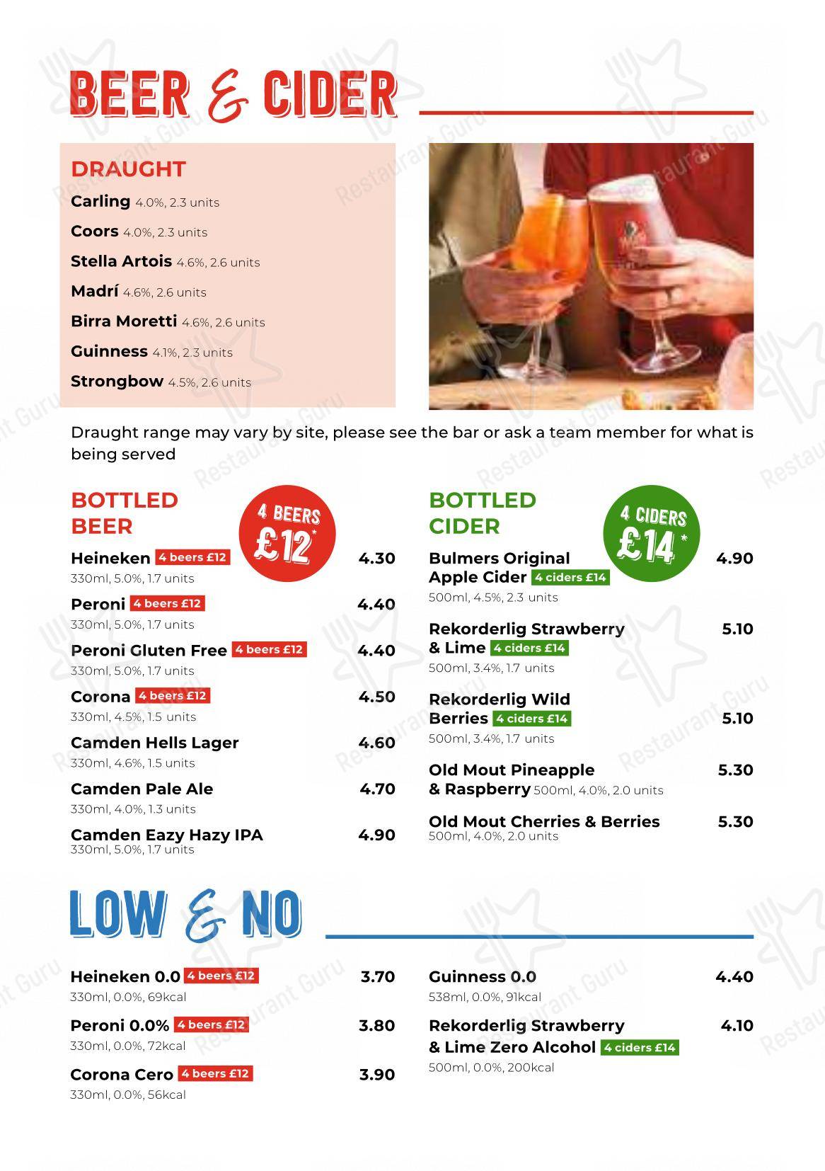 Menu at Clock Tower Brewers Fayre pub & bar, Donnington