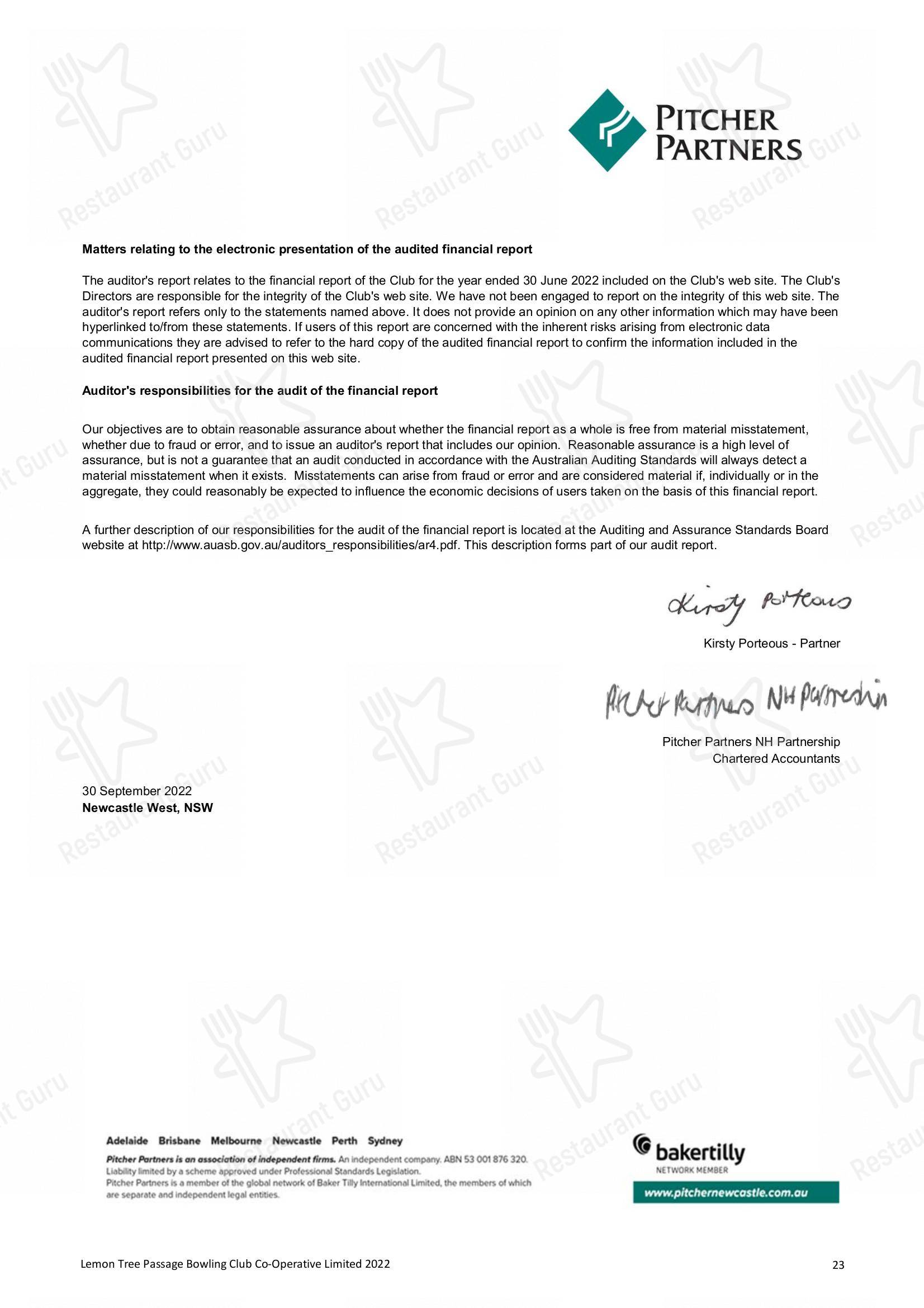 Carta de Club Lemon Tree, Lemon Tree Passage