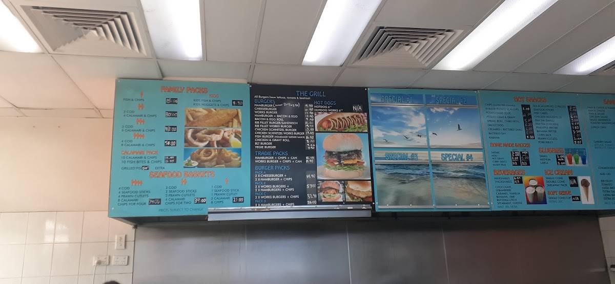 Menu at Codmother restaurant, Narangba