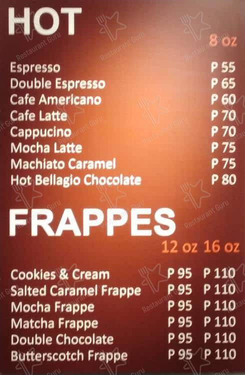 Menu at Coffee Spot, Pasay