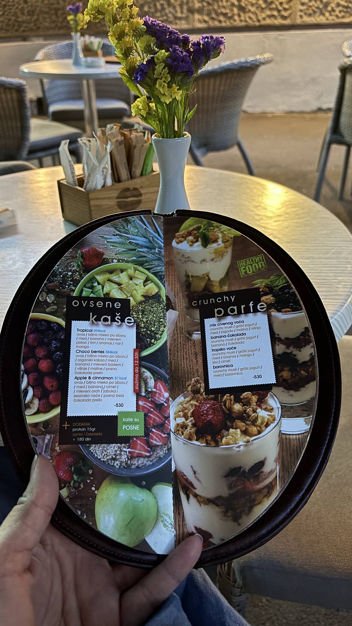 Menu at Coffeedream cafeteria, Belgrade, Strahinjića Bana