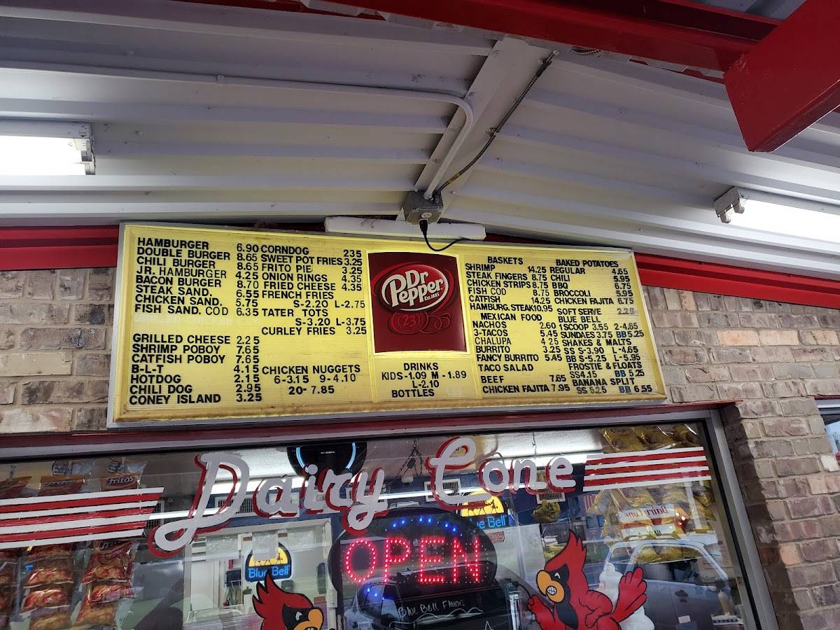 Menu at Dairy Cone fast food, Columbus